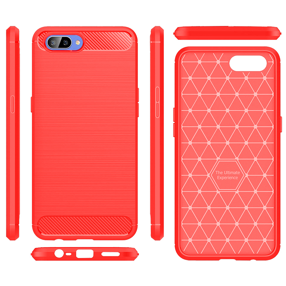 Flexi Slim Carbon Fibre Case for Oppo AX5 (Red)